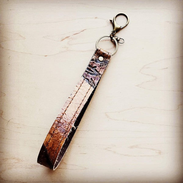 Embossed Leather Key Chain Strap Tan – Hailey Brook Designs