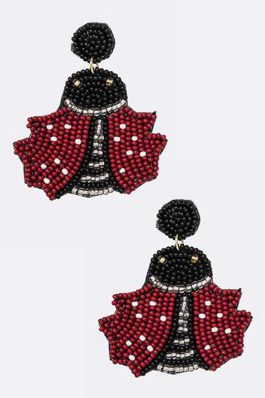 Lady Bug Beaded Iconic Earrings – Hailey Brook Designs