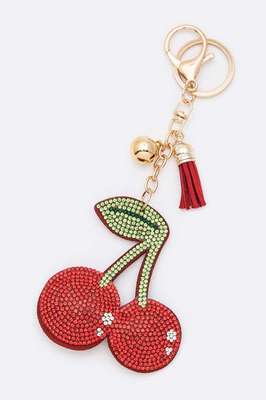 Rhinestone Cherry Iconic Key Chain – Hailey Brook Designs