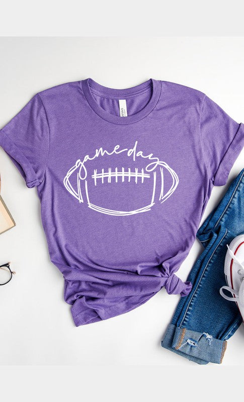 Cursive Football Game Day Graphic Tee T-Shirt PLUS – Hailey Brook Designs
