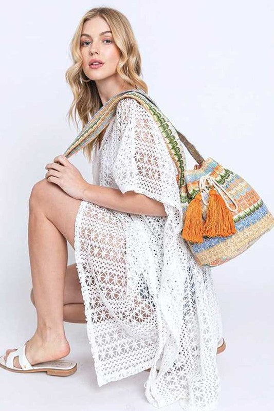 Mix Color Tassel Boho Swing Bucket Bag – Hailey Brook Designs