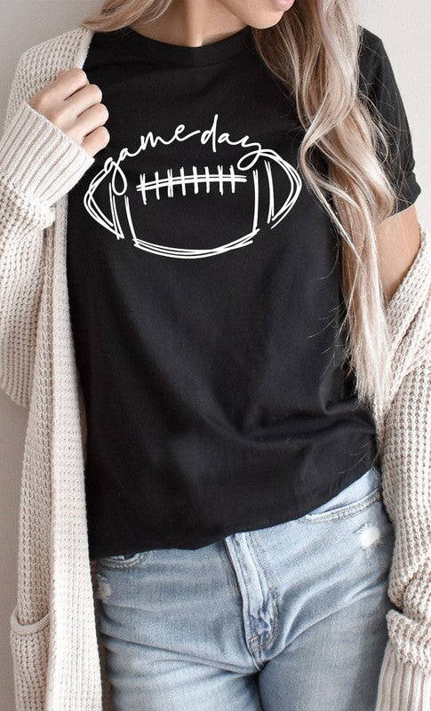 Cursive Football Game Day Graphic Tee T-Shirt – Hailey Brook Designs