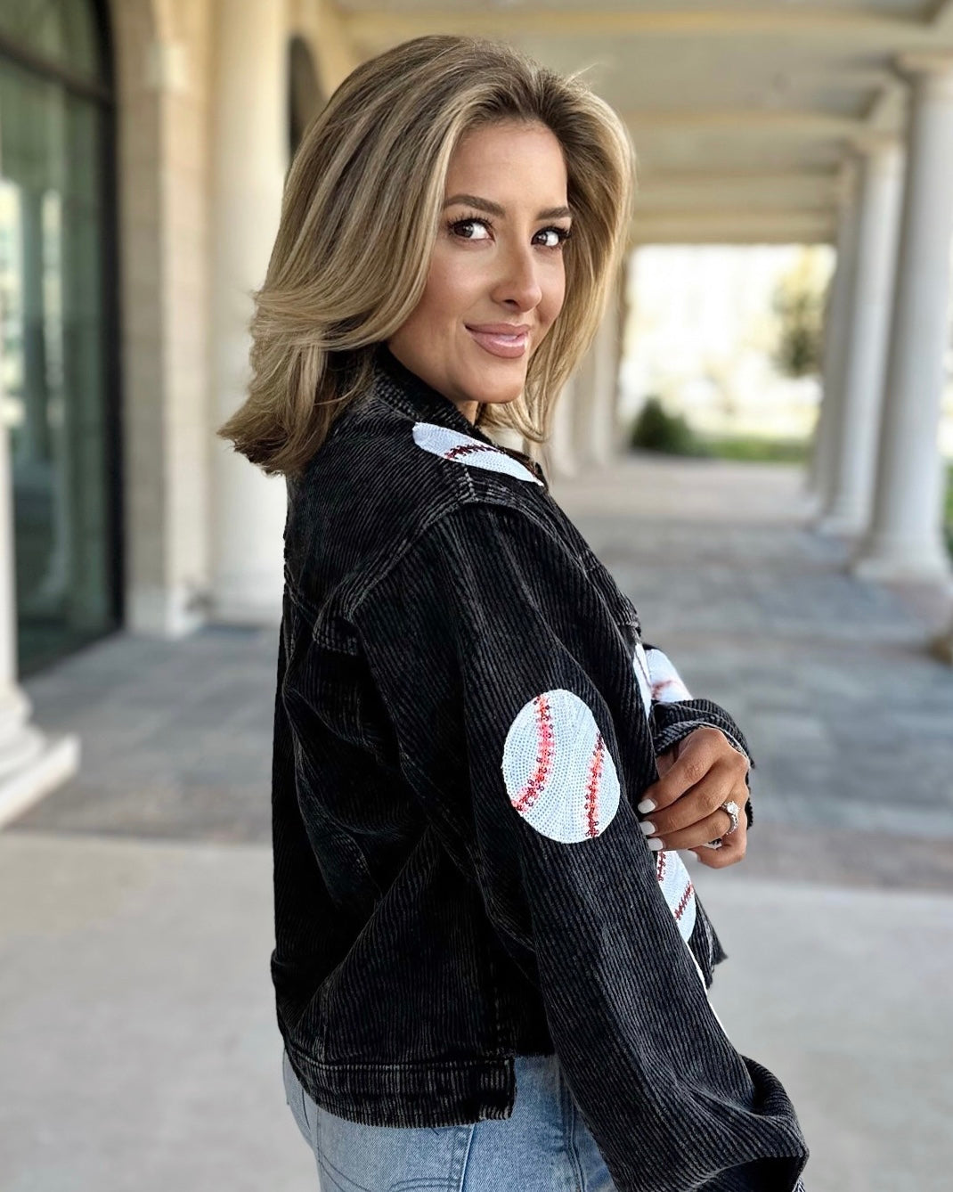 Baseball Black Corduroy Jacket – Hailey Brook Designs